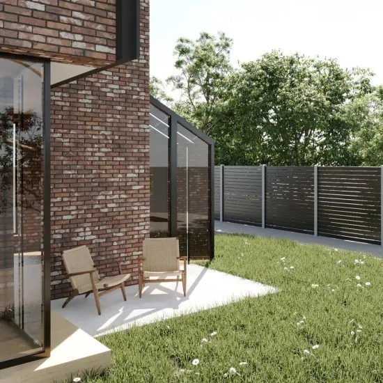 Aluminium screen panel with Existing Posts